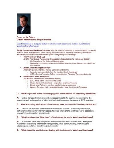 Guest Predictions Bryan Benitz The Regis Group Inc