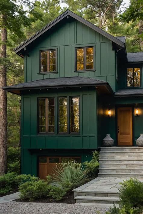 Forest Green House Exterior Timeless Eco Chic Design For Sustainable