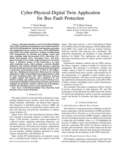 Pdf Cyber Physical Digital Twin Application For Bus Fault Protection