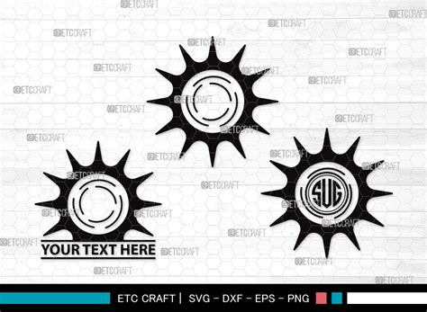Sun Monogram Svg Cute Sun Svg Graphic By Etc Craft Store · Creative