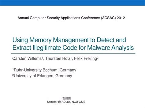 Ppt Using Memory Management To Detect And Extract Illegitimate Code