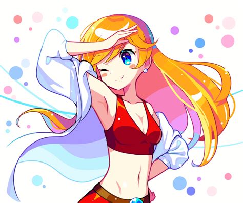 Offbeat Mona Warioware Nintendo Warioware Highres Girl Arm Up Blue Eyes Blush Coat