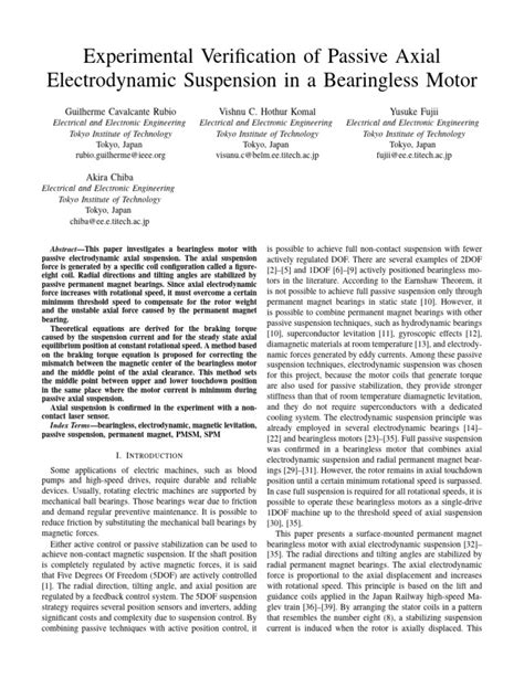 Experimental Verification Of Passive Axial Electro Pdf Electric