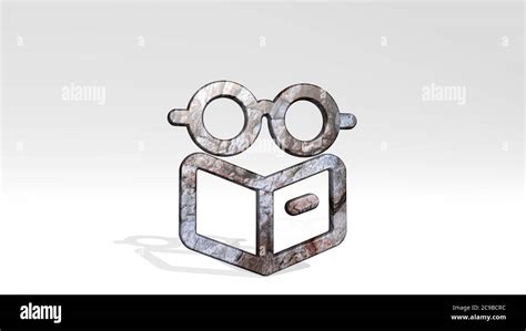 Read Glasses Casting Shadow With Two Lights 3d Illustration Of