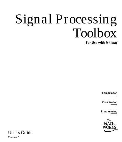 Pdf Signal Processing Toolbox Users Guide Dokumentips