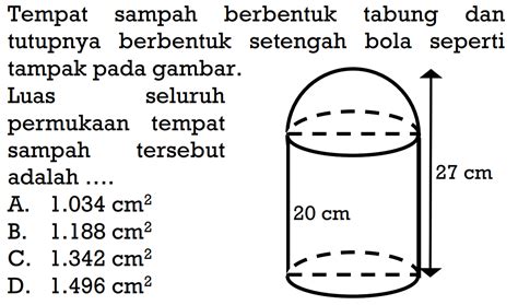 Luas Permukaan Gabungan Tabung Dan Setengah Lingkaran Diane Peters