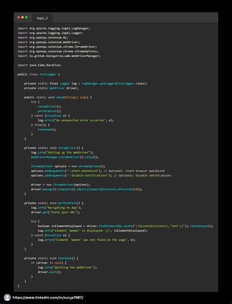 Surya K On Linkedin 🚀 Enhancing Automation With Logging A Peek Into My Latest Selenium Test