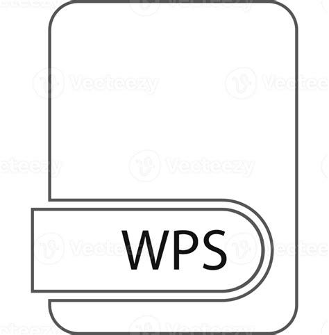 Wps File Format Icon Black Outline And Light Color Text 57912658 Png