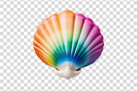 Rainbow Seashell 2 Isolated Graphic By Whimsy Girl · Creative Fabrica
