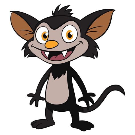 Cartoon Gremlin Character With A Mischievous Smile And Sharp Teeth