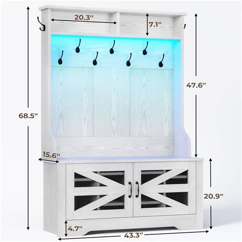 Modern White 5 In 1 Entryway Bench Coat Rack Storage For Shoes And Hall