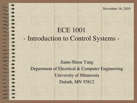 PPT ECE 1001 Introduction To Control Systems PowerPoint Presentation ID 6674978