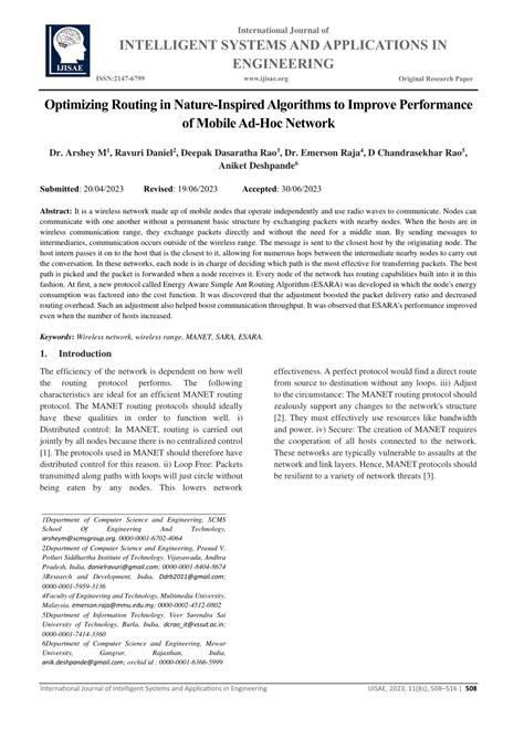 pdf optimizing routing in nature inspired algorithms to improve