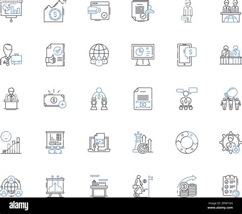 Financial Analysis And Planning Line Icons Collection Budgeting