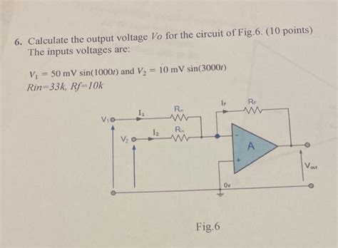Solved 6 Calculate The Output Voltage Vo For The Circui