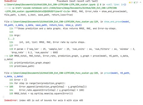 Indexerror Index 485 Is Out Of Bounds For Axis 0 With Size 485 · Issue