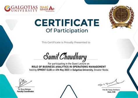Recently Attended The Guest Lecture On Role Of Business Analytics In Operations Management