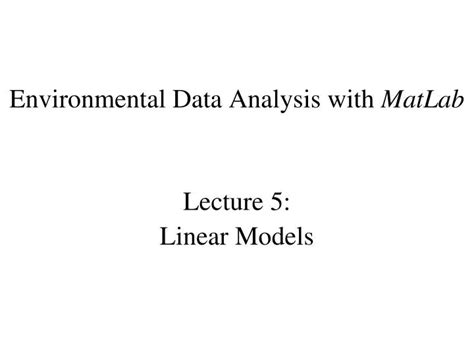 Ppt Environmental Data Analysis With Matlab Powerpoint Presentation