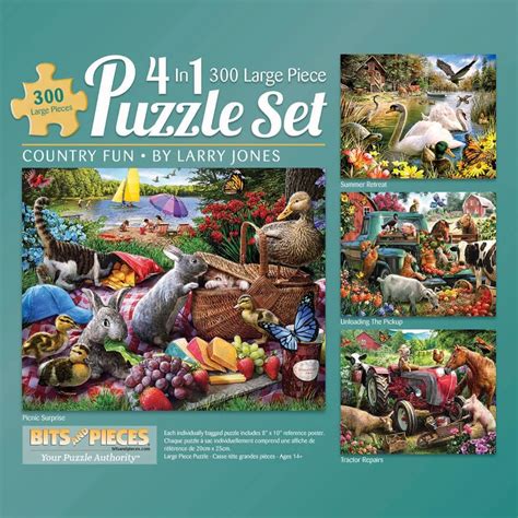 Bits And Pieces 4 Jigsaw Puzzle Set 300 Piece Puzzles For
