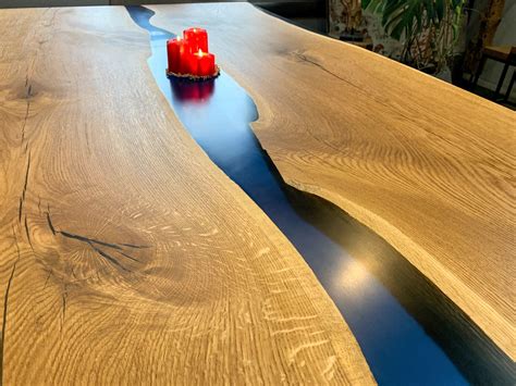 Стіл з дерева та епоксидної смоли Eiche River Epoxy купити в інтернет магазині МАЙМО