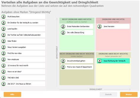 Das Programm «dringend Wichtig Matrix