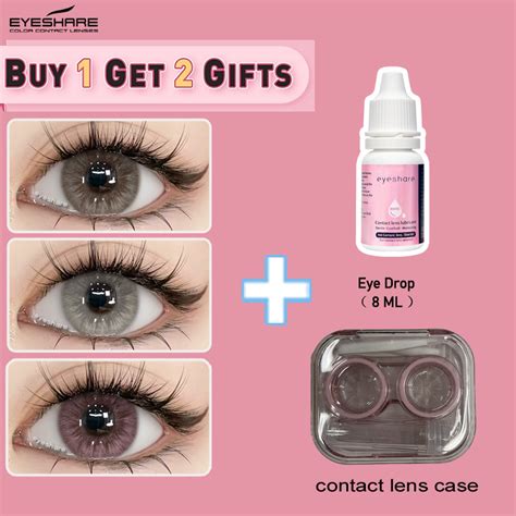 Buy 1 Get 2 Free T Eyeshare Colored Contact Lens Set With Case And