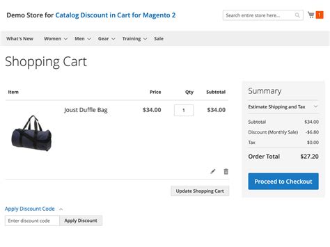 Catalog Discount In Cart Magento 2 Extension From Safemage