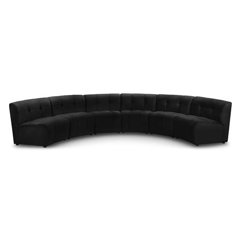 Yara Black Velvet 6pc Modular Sectional Pc Casabycoco