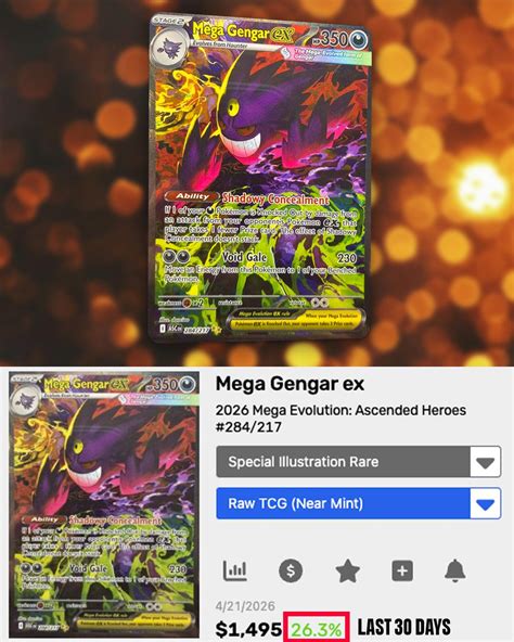 “treekachu” Mega Gengar⁉️ This Pokemon Ascended Heroes Pikachu Ex Sir Is Up To ~ 1 314 Raw