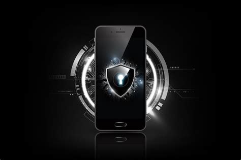 Premium Vector Realistic Smartphone And Keyhole Shield On Screen