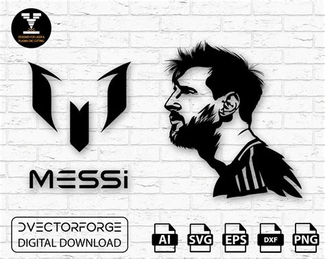 Vector Cut Ready Messi Wall Art Silhouette Design Cnc File Dxf Svg