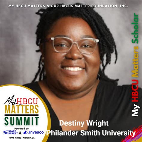 Congratulations Destiny Wright Philander Smith University