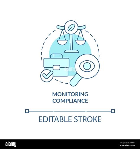 Monitoring Compliance Turquoise Concept Icon Stock Vector Image And Art