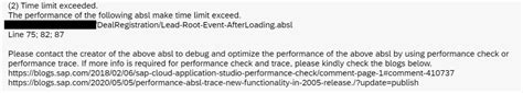 How To Fix Time Limit Exceeded Error Sap Community