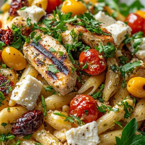 Chicken Feta Greek Pasta
