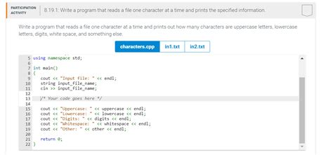 Solved Write A Program That Reads A File One Charcater At A Chegg