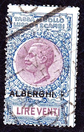 Cultura Filatelica Tassa Di Bollo Lusso E Scambi Da 20 Lire Azzurro E