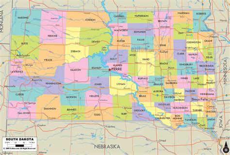 State Map Of South Dakota In Adobe Illustrator Vector Format Detailed