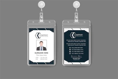 premium vector creative magazine software development id card template