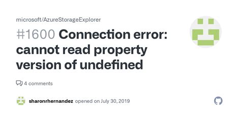 Connection Error Cannot Read Property Version Of Undefined · Issue 1600 · Microsoft