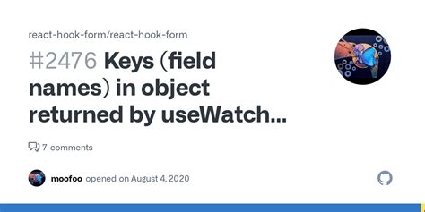 Keys Field Names In Object Returned By Usewatch Out Of Sync With