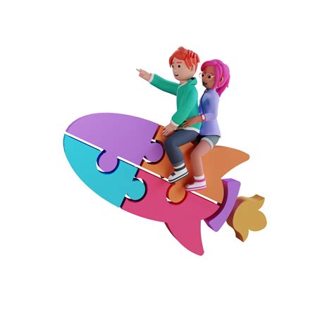 Rocket Puzzle Startup Teamwork Collaboration 3d High Quality Render Illustration 11299547 Png