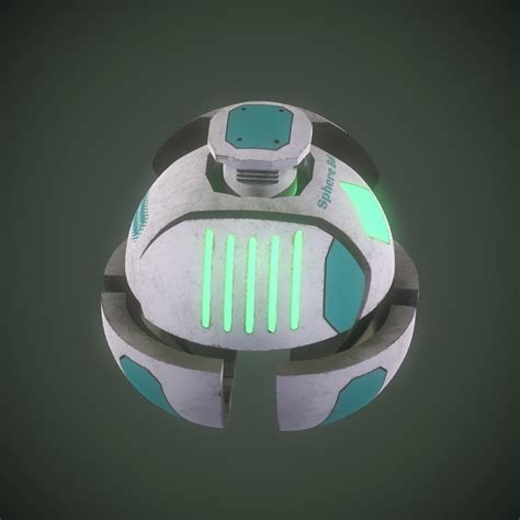 3d Model Sphere Bot Sci Fi Vr Ar Low Poly Cgtrader