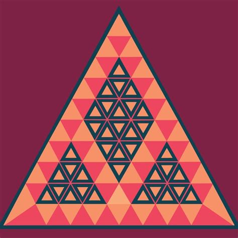 Geometric Triangle Pattern Sierpinski Triangle Fractal Abstract Vector