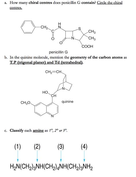 Solved A How Many Chiral Centres Does Penicillin G Contain