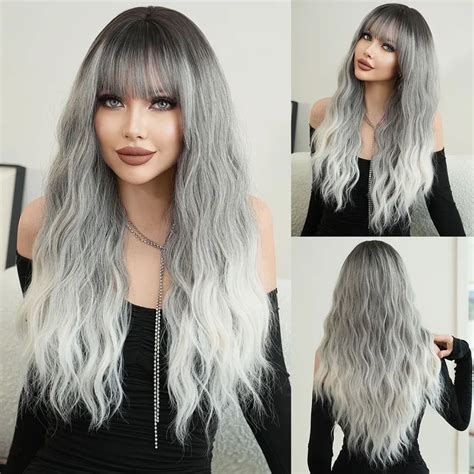 Sex Doll Wigs Ombre Gray Long Big Wavy Wig Muñeca Sexual Xylover
