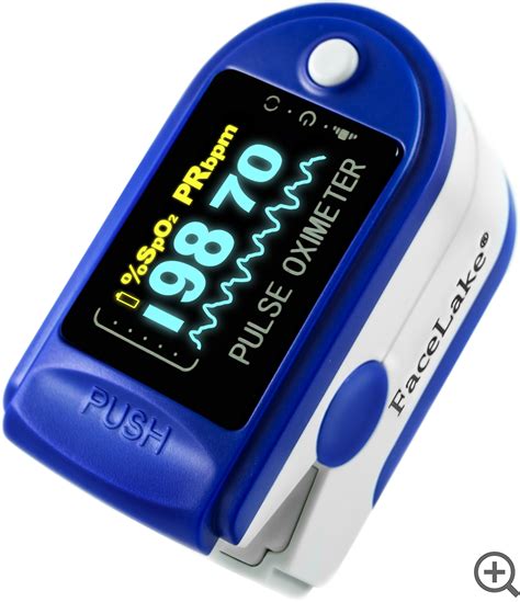 FL350 Fingertip Pulse Oximeter - Blood Oxygen Monitor (Blue) - with Case