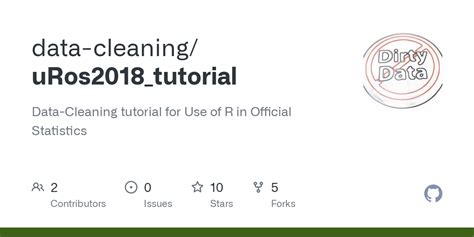 Github Data Cleaning Uros Tutorial Data Cleaning Tutorial For Use Of R In Official Statistics