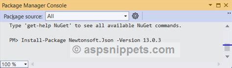 installing newtonsoft library using nuget
