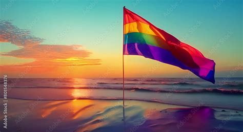 Colorful Lgbtq Pride Flag Symbolizing Diversity And Connection For Lgbt